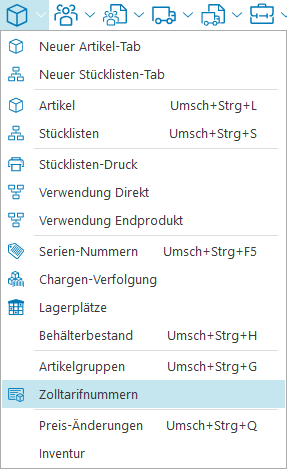 Zolltarifnummern